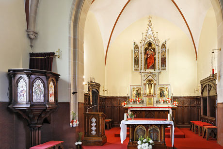 Interior View Neogothic Wing Altar Pulpit Editorial Stock Photo - Stock ...