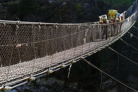 Hillary Bridge Over Dudh Koshi River Editorial Stock Photo - Stock ...