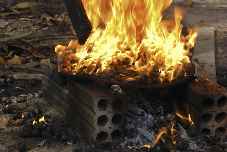 Toasting Cashew Nuts On Open Fire Editorial Stock Photo - Stock Image ...
