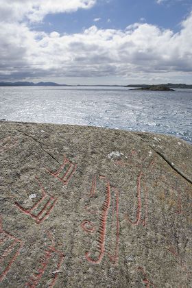 Rock Carvings Viking Ships Solbakk Norway Editorial Stock Photo - Stock ...