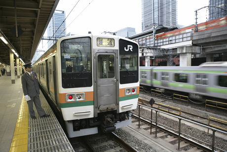Train Conductor Platform Jrline Local Trains Editorial Stock Photo ...