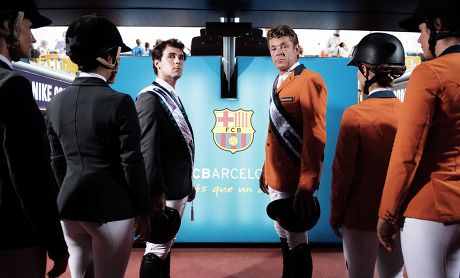 FEI Nations Cup Showjumpers in the Camp Nou stadium players' tunnel ...