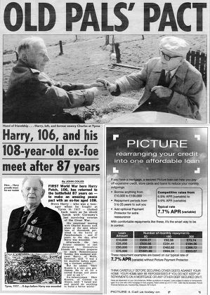 Wwwi Veteran Harry Patch 106 One Editorial Stock Photo - Stock Image ...