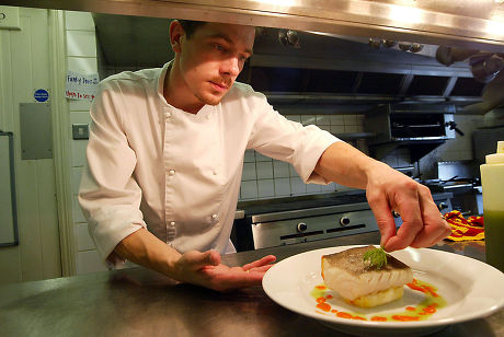 Head Chef Denis Guillemin Prepares Seared Editorial Stock Photo - Stock ...