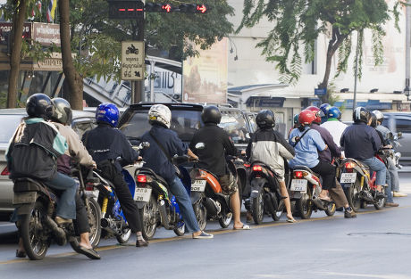 Waiting Drivers On Their Bikes Thailand Editorial Stock Photo - Stock ...