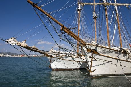 Two Historical Sailing Ships Extensive Rigging Editorial Stock Photo ...