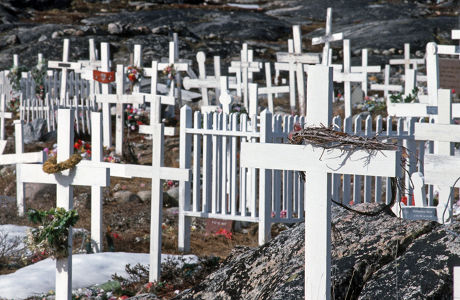 Cemetery Simple White Wooden Crosses Ilulissat Editorial Stock Photo ...