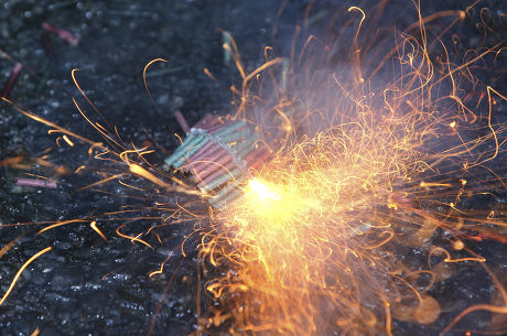 Ignited Fireworks Bangers Crackers Editorial Stock Photo - Stock Image ...