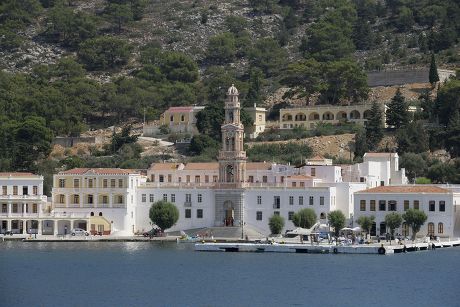 Monastery Panormitis On Isle Symi Near Editorial Stock Photo - Stock ...