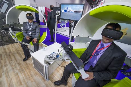 Airbus Stand Virtual Reality Simulation Pods Editorial Stock Photo ...