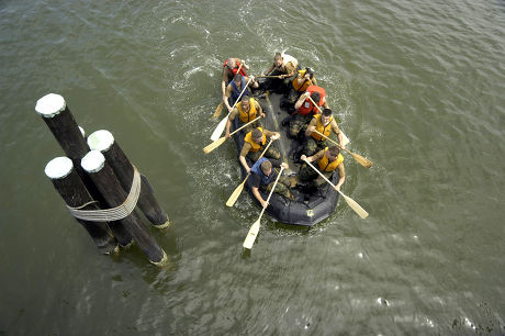 Squad Midshipmen Carry Rhib Boat Ashore Editorial Stock Photo - Stock ...