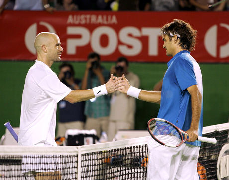 Andre Agassi Roger Federer Editorial Stock Photo - Stock Image ...