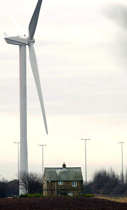 New Wind Turbine Dwarfing House Cambridgeshire Editorial Stock Photo ...