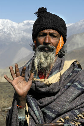 Portrait Hindu Pilgrim Sadhu Beard Woolen Editorial Stock Photo - Stock ...