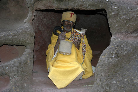 Old Hermit Dressed Yellow Cape Praying Editorial Stock Photo - Stock ...