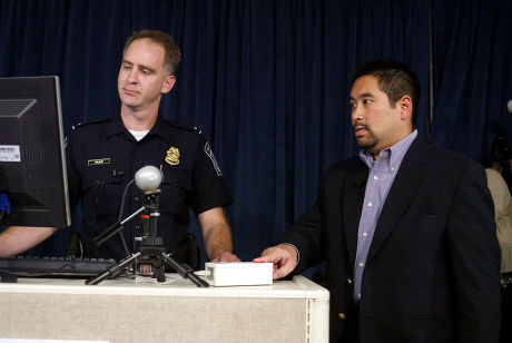 Cbp Officer Paul Trump Demonstrates Biometric Editorial Stock Photo ...
