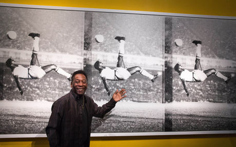 Pele Front Pelebicycle Kick Triptych2015 Exhibition Editorial Stock ...