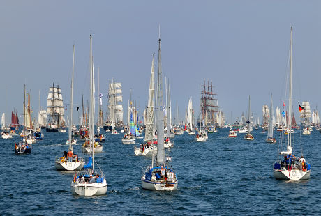 Parade Sailing Ships Kiel Fjord Schleswigholstein Editorial Stock Photo ...