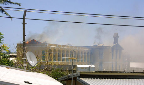 Smoke Pouring Prison Building One Inmate Editorial Stock Photo - Stock ...