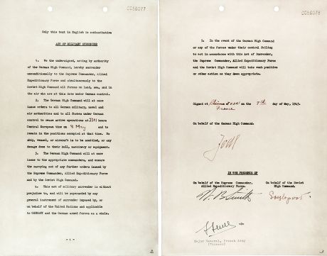 Document Marking Germanys Surrender Signed Reims Editorial Stock Photo ...