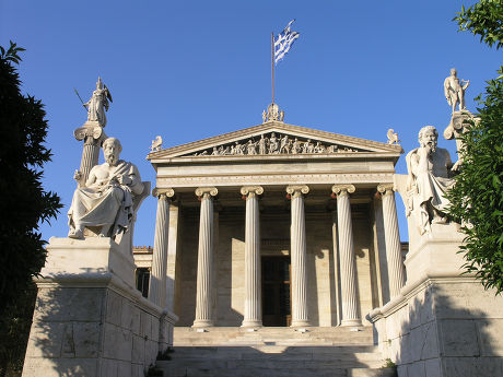 University Classicistic Building Athens Trilogy Built Editorial Stock ...
