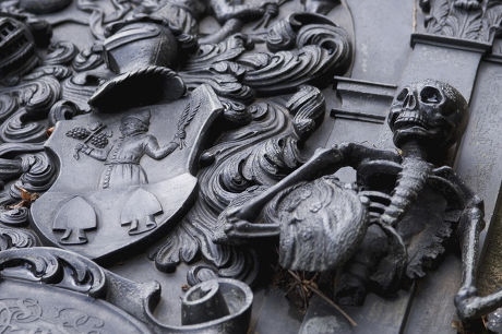 Detail Tombplate Skeleton Heraldic Sign Johanniscemetery Editorial ...
