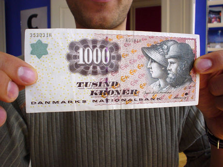 Danish 1000 Kroners Money Note Editorial Stock Photo - Stock Image ...