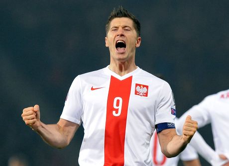 Robert Lewandowski Poland Celebrates His First Editorial Stock Photo ...