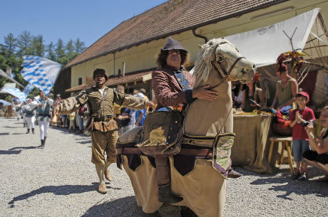 Man Mediaeval Medieval Costume Riding On Editorial Stock Photo - Stock ...