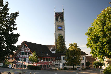 Church Big Timberframe House Center Andelfingen Editorial Stock Photo ...