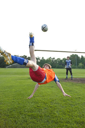 Model Released Boy Doing Bicycle Kick Editorial Stock Photo - Stock ...