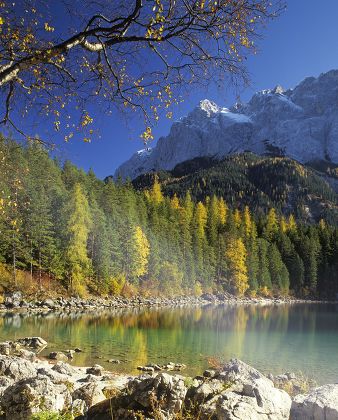 Eibsee Lake Eib Near Garmischpartenkirchen Beneth Editorial Stock Photo ...