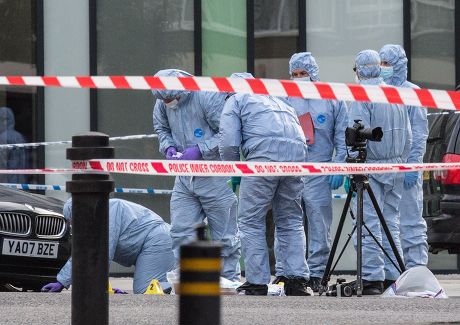 Scene Crime Officers Gather Evidence Scene Editorial Stock Photo ...