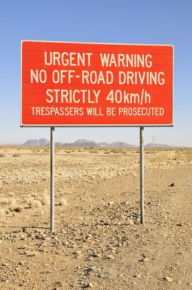 Sign No Offroad Driving Near Sesriem Editorial Stock Photo - Stock ...