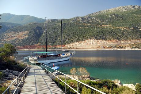 Sailing Boat Bay Cukurbag Peninsula Kas Editorial Stock Photo - Stock ...