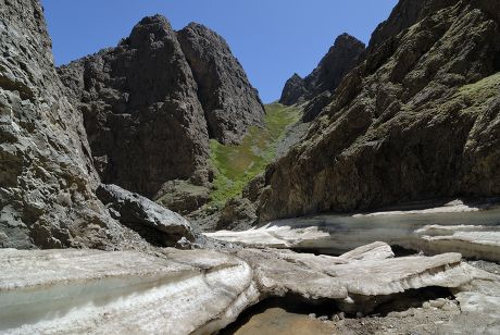 Ice Snow Middle Summer Ice Gorge Editorial Stock Photo - Stock Image ...