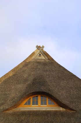 Gable Thatched Roof Farmhouse Dormer Window Editorial Stock Photo ...