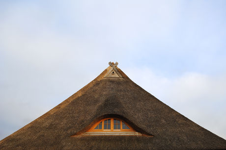 Gable Thatched Roof Farmhouse Dormer Window Editorial Stock Photo ...