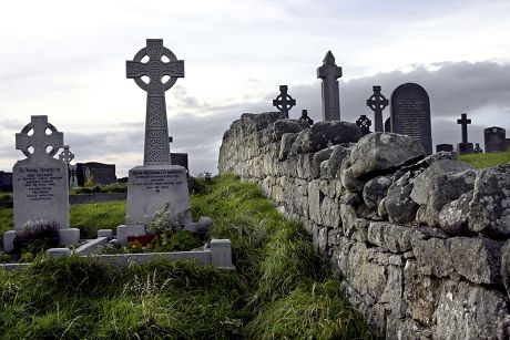 Cemetry Durrow Headstones Stone Wall Spidell Editorial Stock Photo ...