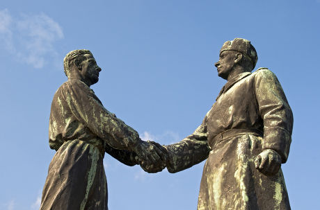 Handshake Hungariansoviet Friendship Memorial By Zsigmond Editorial ...