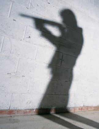 Shadow Man Aiming Shotgun Editorial Stock Photo - Stock Image ...