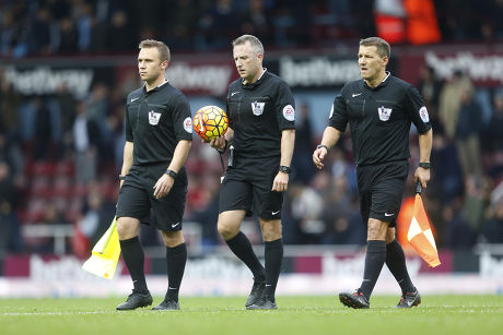 Referee Jonathan Moss His Assistants Andrew Editorial Stock Photo ...