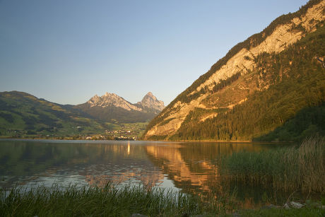 View Over Lauerzersee Lake On Grossen Editorial Stock Photo - Stock ...