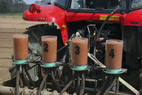 Seed Hoppers On Seed Drill Filled Editorial Stock Photo - Stock Image ...