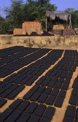 Brick Making Coal Briquets Used Firing Editorial Stock Photo - Stock ...