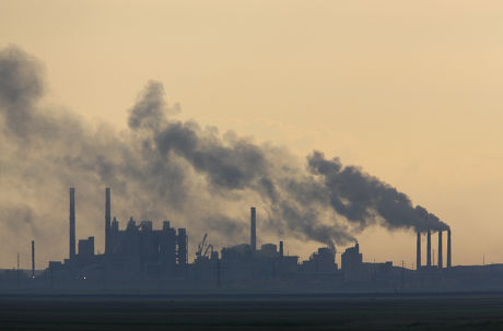 Air Pollution Industrial Site Chimneys Emitting Editorial Stock Photo ...