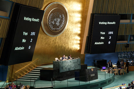 United Nations General Assembly Adopts Resolution Editorial Stock Photo ...