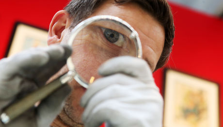 Antique Magnifying Glass Being Cleaned Editorial Stock Photo - Stock ...