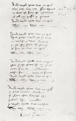 Poem Devonshire Manuscript By Sir Thomas Redakčních stock fotografií ...