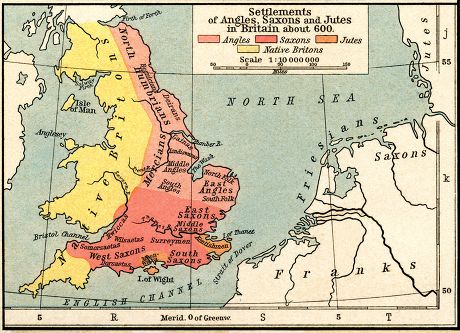 Map Settlements Angles Saxons Jutes Britain Editorial Stock Photo ...